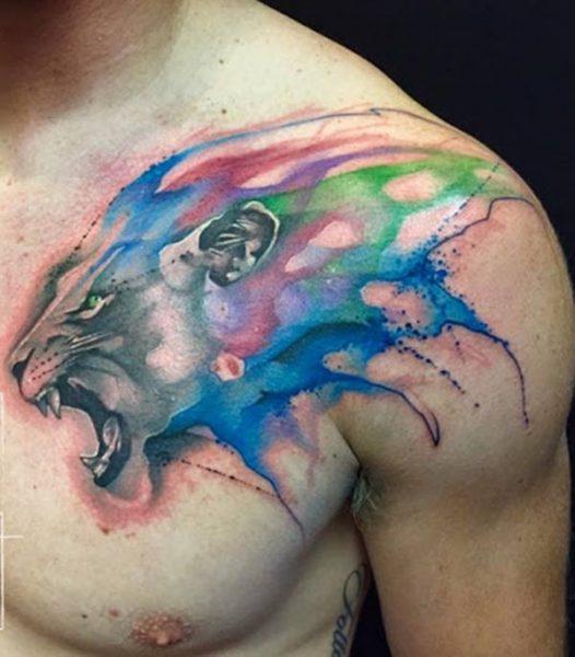 Chest Tattoos - Get ideas and inspiration Chest watercolor tattoos for men